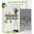 buways Key Holder Wall Mount with 4 Double Hooks-Solid Wood Wall ...