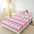Feelyou Cartoon Love Heart Twin Sheet Sets, Pink Stripe Line Bedding, 3 ...