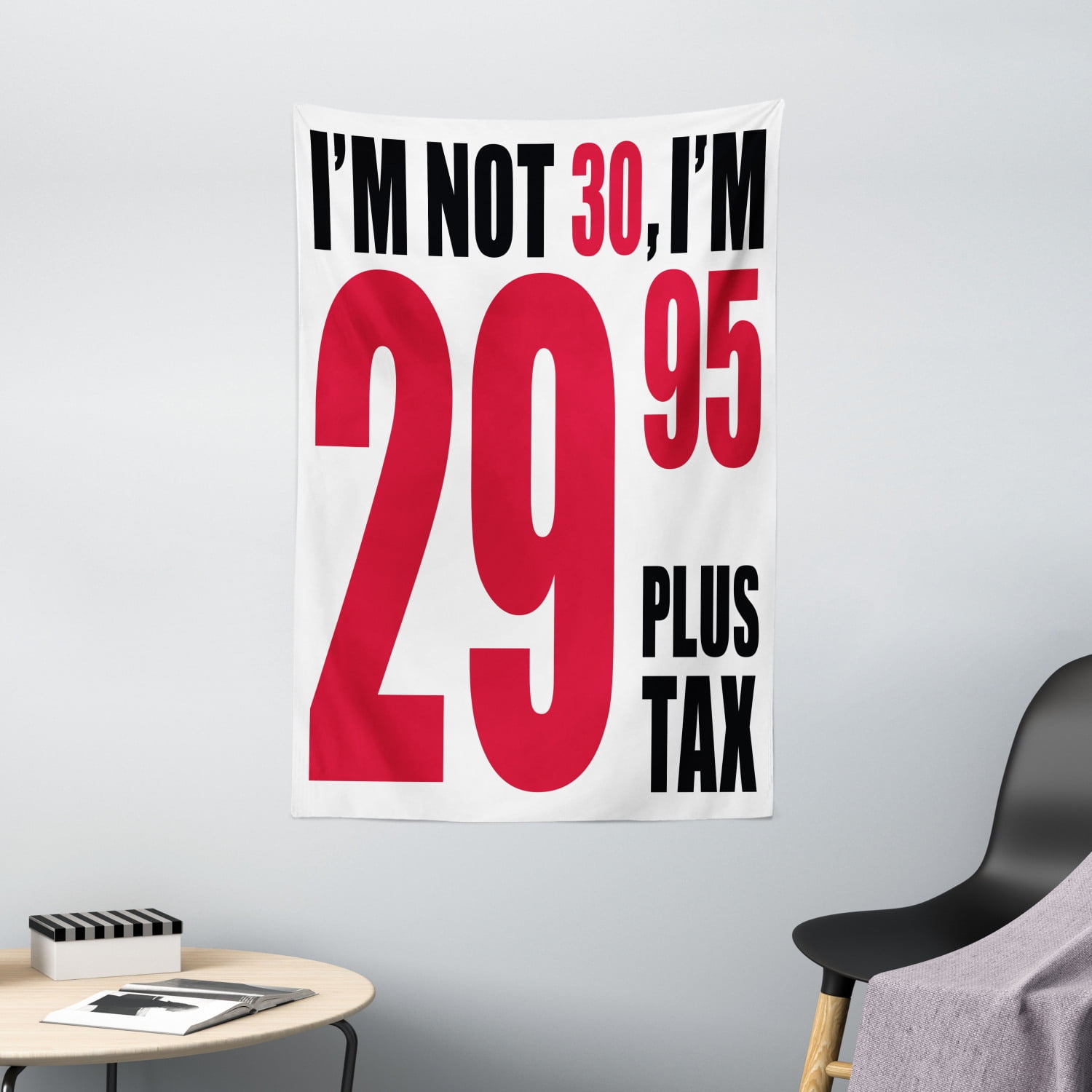 30th Birthday Decorations Tapestry, Forever Young Themed Funny Humorous ...