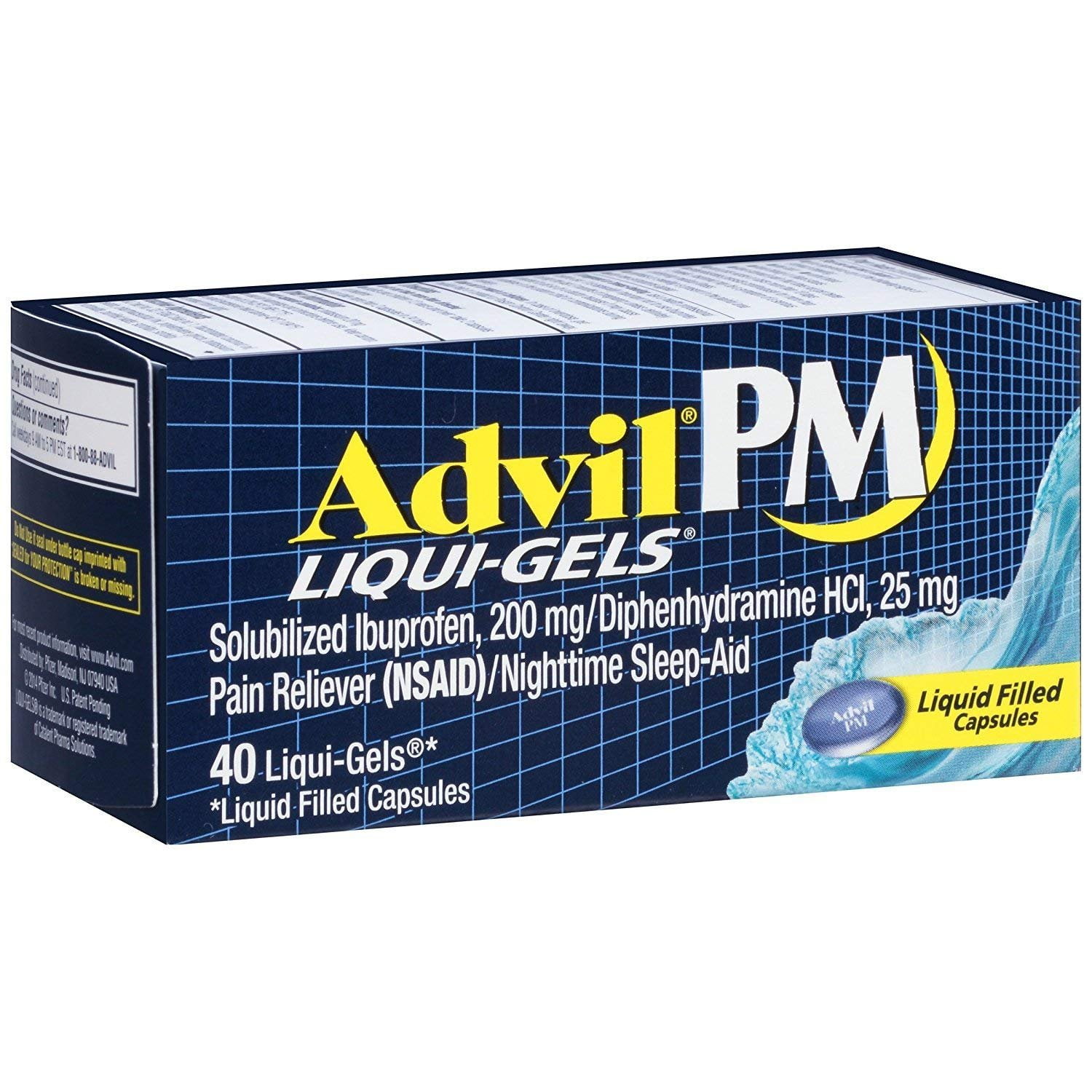 Advil PM Liqui-Gels Ibuprofen Pain Reliever, 40 ea - Walmart.com