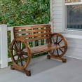 Free Shipping! VINGLI Rustic Wooden Wagon Wheel Bench, 41" 2-Person ...