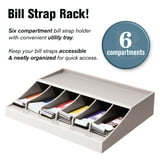 BankSupplies Bill Strap Rack, Champagne, 6-Compartment Money Organizer ...