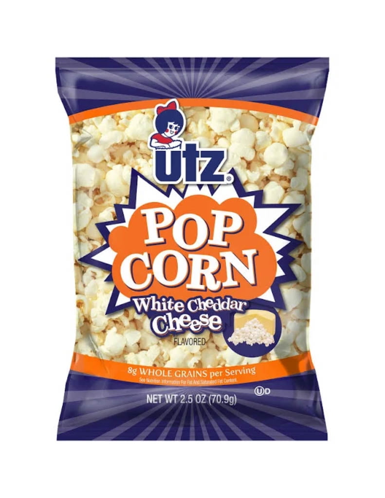 UTZ White Cheddar Cheese Flavored POPCORN, Personal Size 2.50 Oz, Value ...