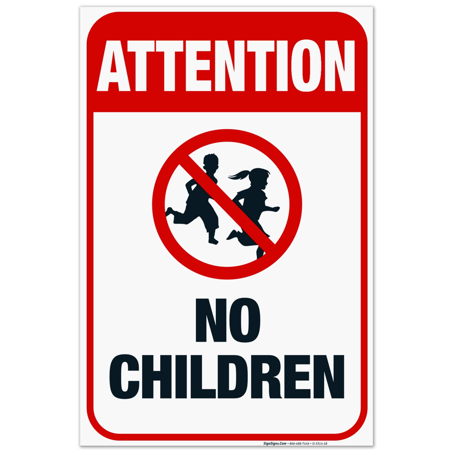 Attention No Children Sign, Traffic Sign, 24x36 Corrugated Plastic ...