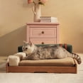 Modern Wooden Pet Bed for Cats & Dogs, Oak Veneer, Scratch-Resistant ...