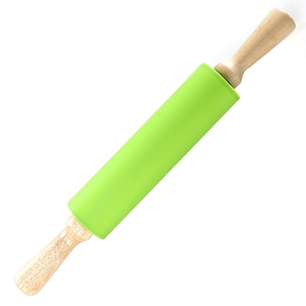 LYUMO Silicone Rolling Pin,Large Wooden Handle Revolving Non-stick ... LYUMO Silicone Rolling Pin,Large Wooden Handle Revolving Non-stick ...
