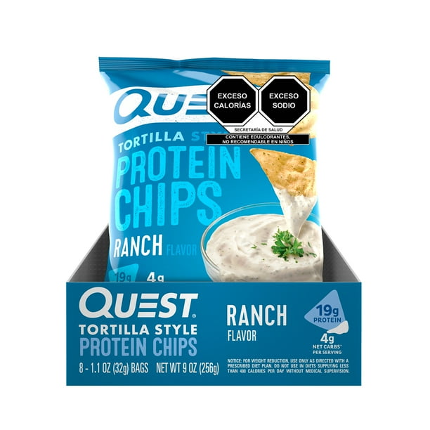 Quest Chips horneadas de proteína sabor Ranch Caja con 8 Pza Quest ...