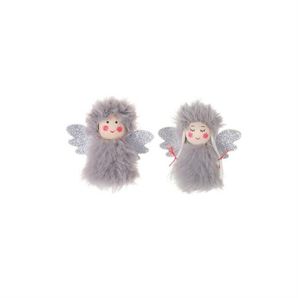VerPetridure Plush Angel Pendant Boy Girl Suit Grey Plush Angel Pendant ...