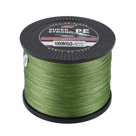 1000m PE Braided Fishing Line Abrasion Resistant 0.37mm 27.2kg Fishing ...