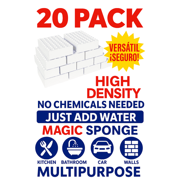 BAODELI Multi-Functional Magic Sponges Eraser 100 Pack, Reusable ...