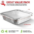 "Stock Your Home 8"" Square Foil Pans with Lids (50 Pack) - Disposable ...