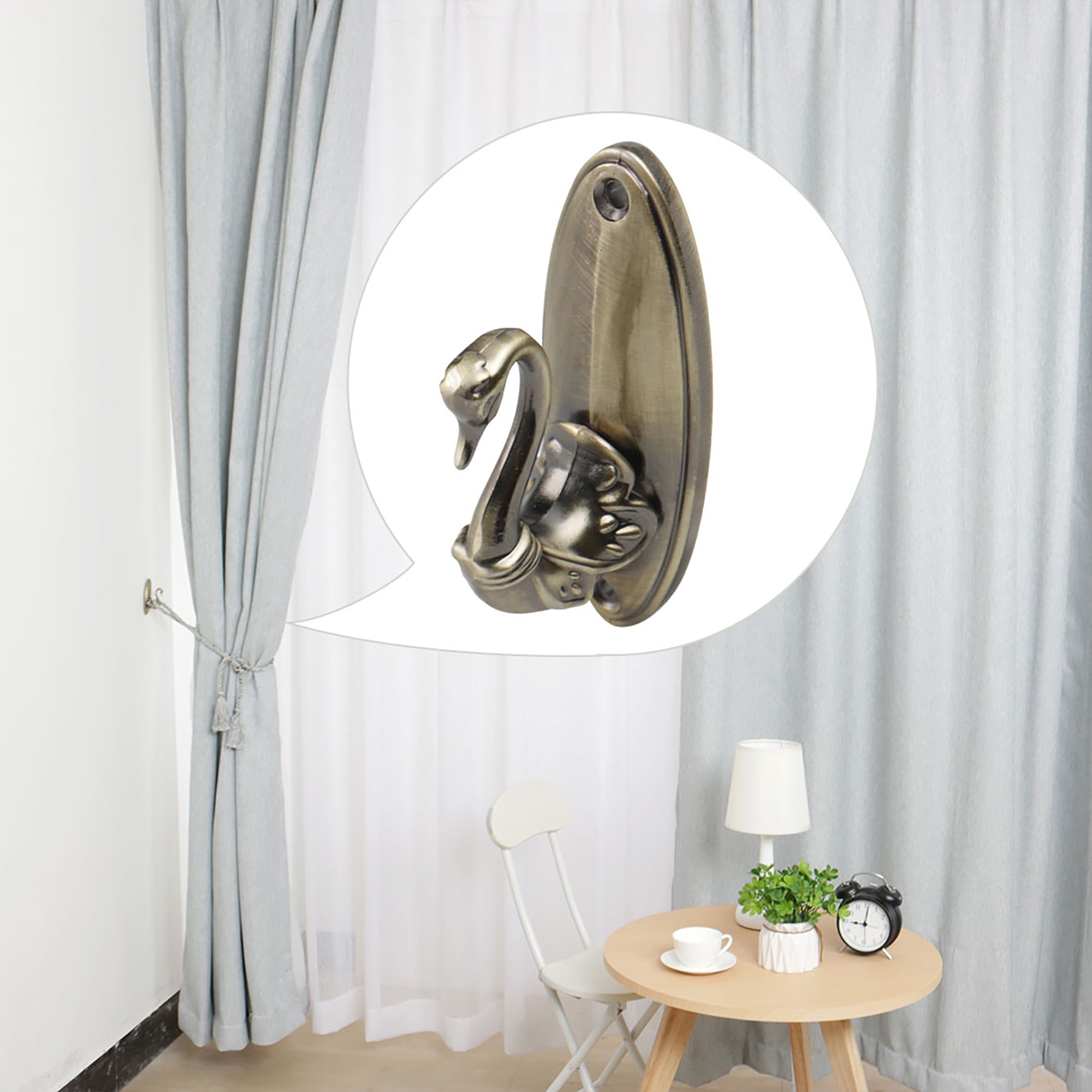 4pcs Zinc Alloy Window Curtain Tieback Holders Hook Drapery Screens ...