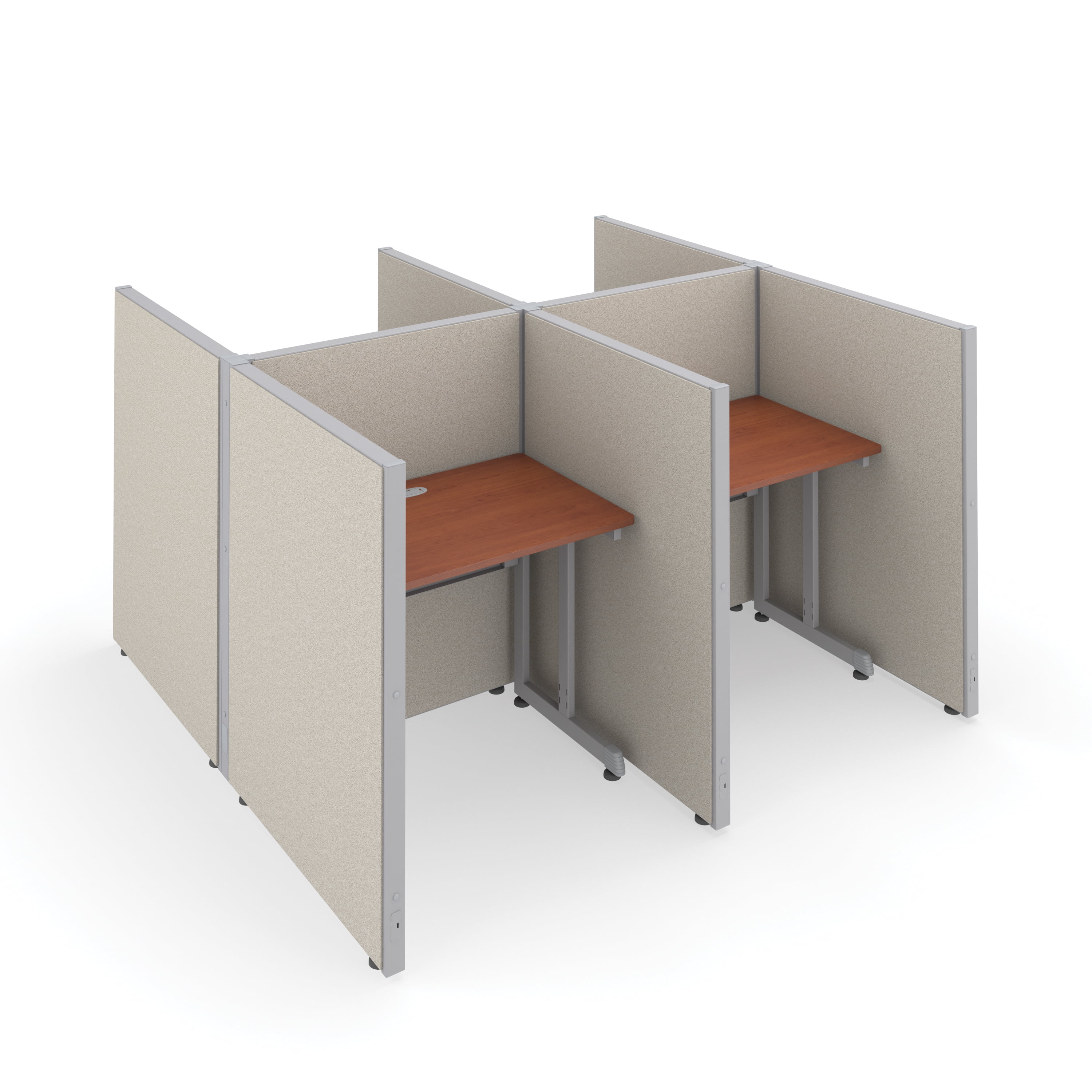OFM RiZe 2 x 2 Privacy Workstation Unit in Beige and Cherry - Walmart.com