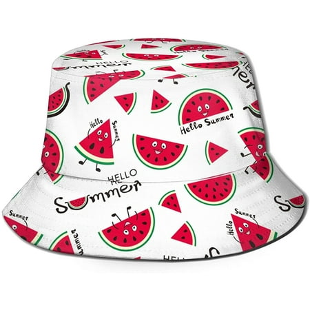 Watermelon Bucket Hat for Men Women,Trendy Packable Summer Travel Funny ...