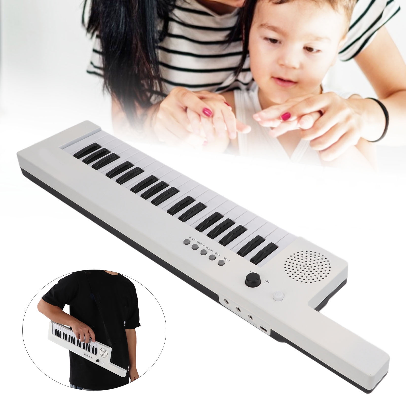 Teclado de 37 Teclas piano guitarra portátil Órgano Electónnico mini ...