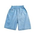 Bnwani Kids' Solid-Color Stretch-Waist Denim-Style Summer Pants ...
