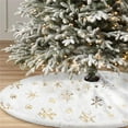 Christmas Tree Skirt - Silver Sequins 31Inch With Snowflake Pattern ...