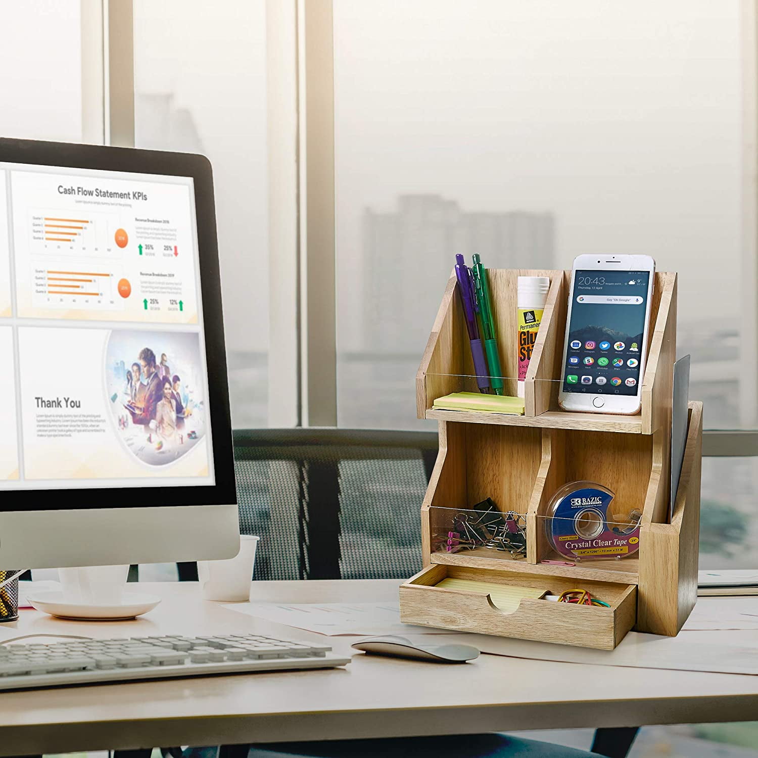 Prosumers Choice Four Cubby Tray Home Office Desktop Organizer With ...