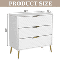 Oubayajia Modern 3-Drawer Dresser, Wood Closet Dresser Chest of Drawers ...