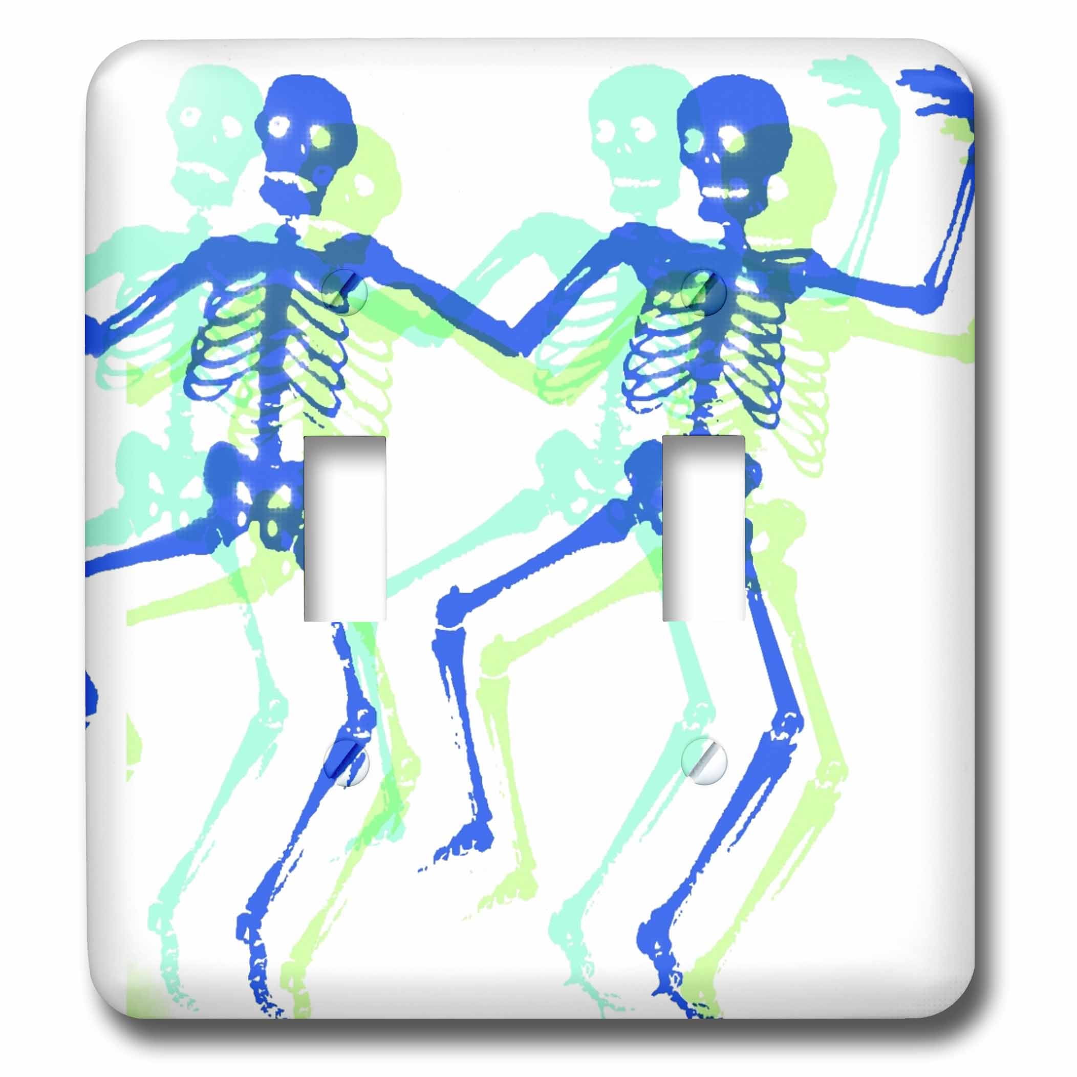 3dRose Dancing Blue Skeletons - Spooky Art - Double Toggle Switch (lsp ...