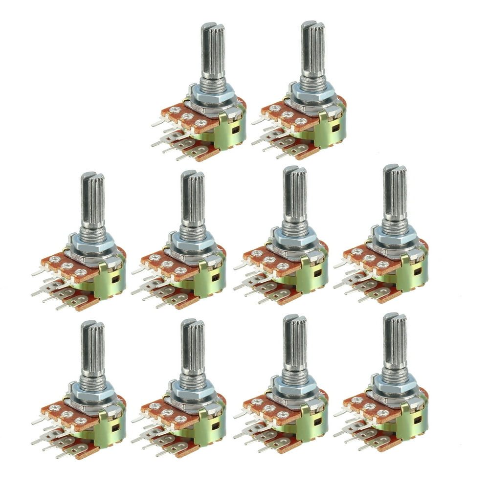 WH148 500K Ohm Variable Resistors Dual Carbon Film Potentiometer 10pcs ...