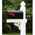 4Ever Products Darlington Mailbox System, White Vinyl Post, Black ...