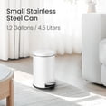 1.2 Gallon Small Trash Can with Lid, White Bathroom Garbage Can with ...