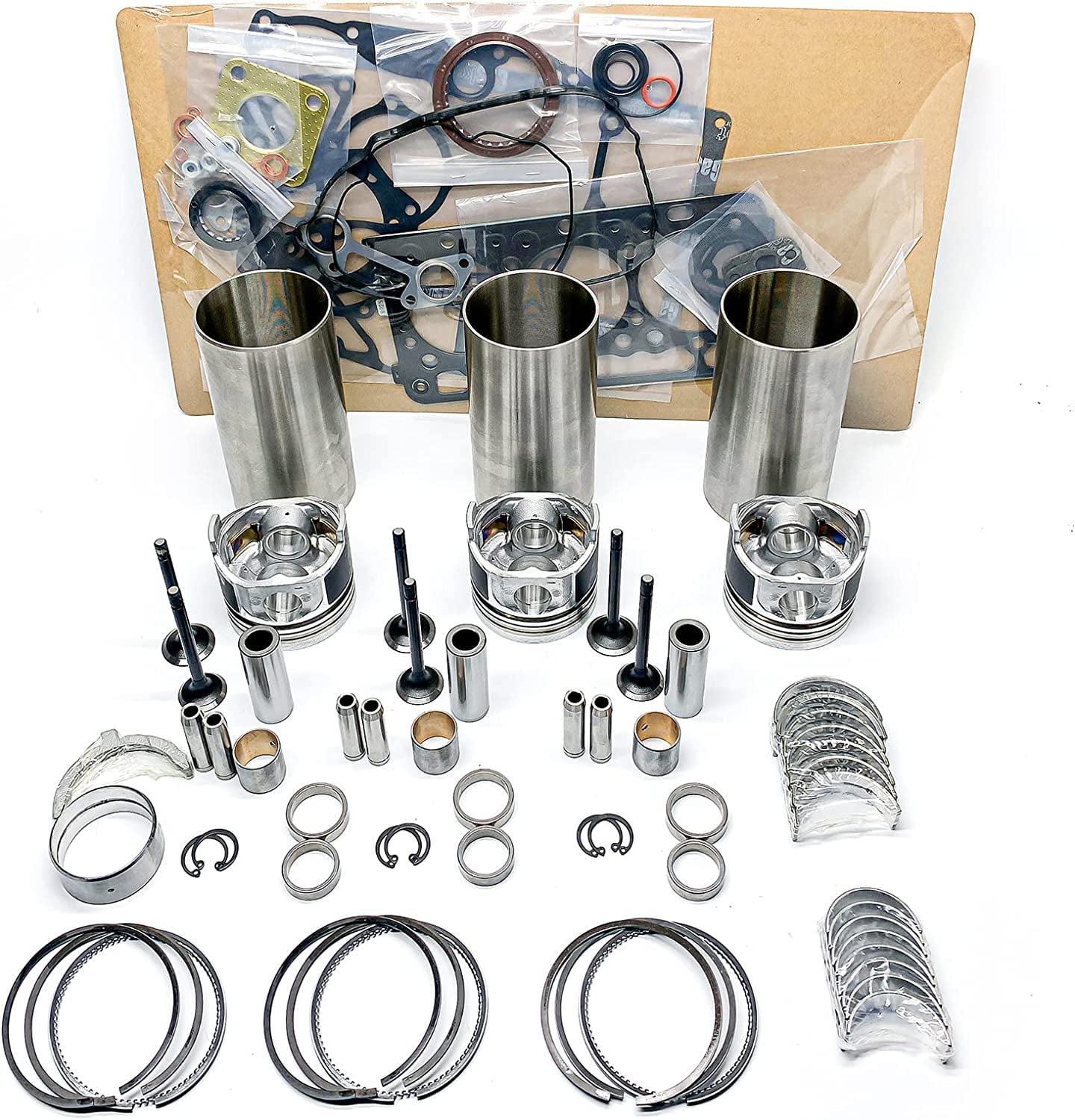 Seapple K3M Engine Overhaul Rebuild Kit Compatible with Mitsubishi ...