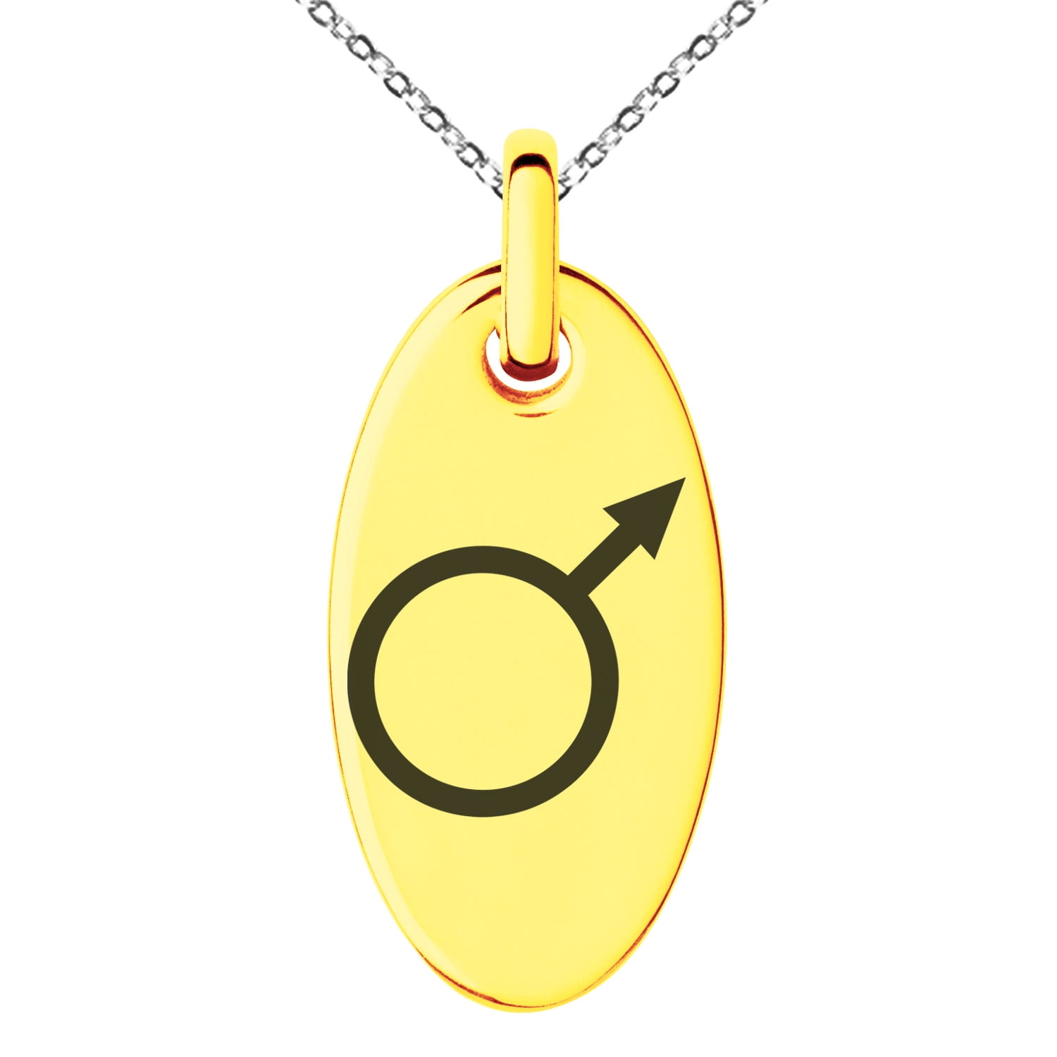 Stainless Steel Solar System Planetary Mars Engraved Small Oval Charm ...