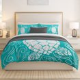 Abstract Summer Sea Turtle California King Size Bed Set,Ocean Creature ...