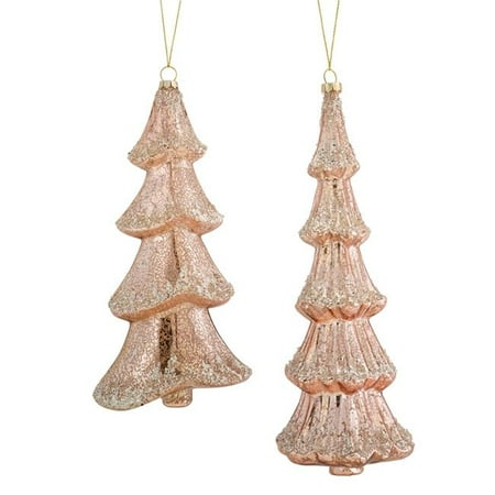 Melrose International 72863DS 10.5-11 in. Glass Tree Ornament, Pink ...