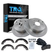 TRQ Rear Disc Brake Kit Ceramic Brake Pads Rotors Parking Shoes Fits ...