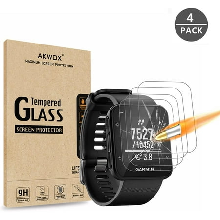 (Pack of 4) Tempered Glass Screen Protector for Garmin Forerunner 35 ...
