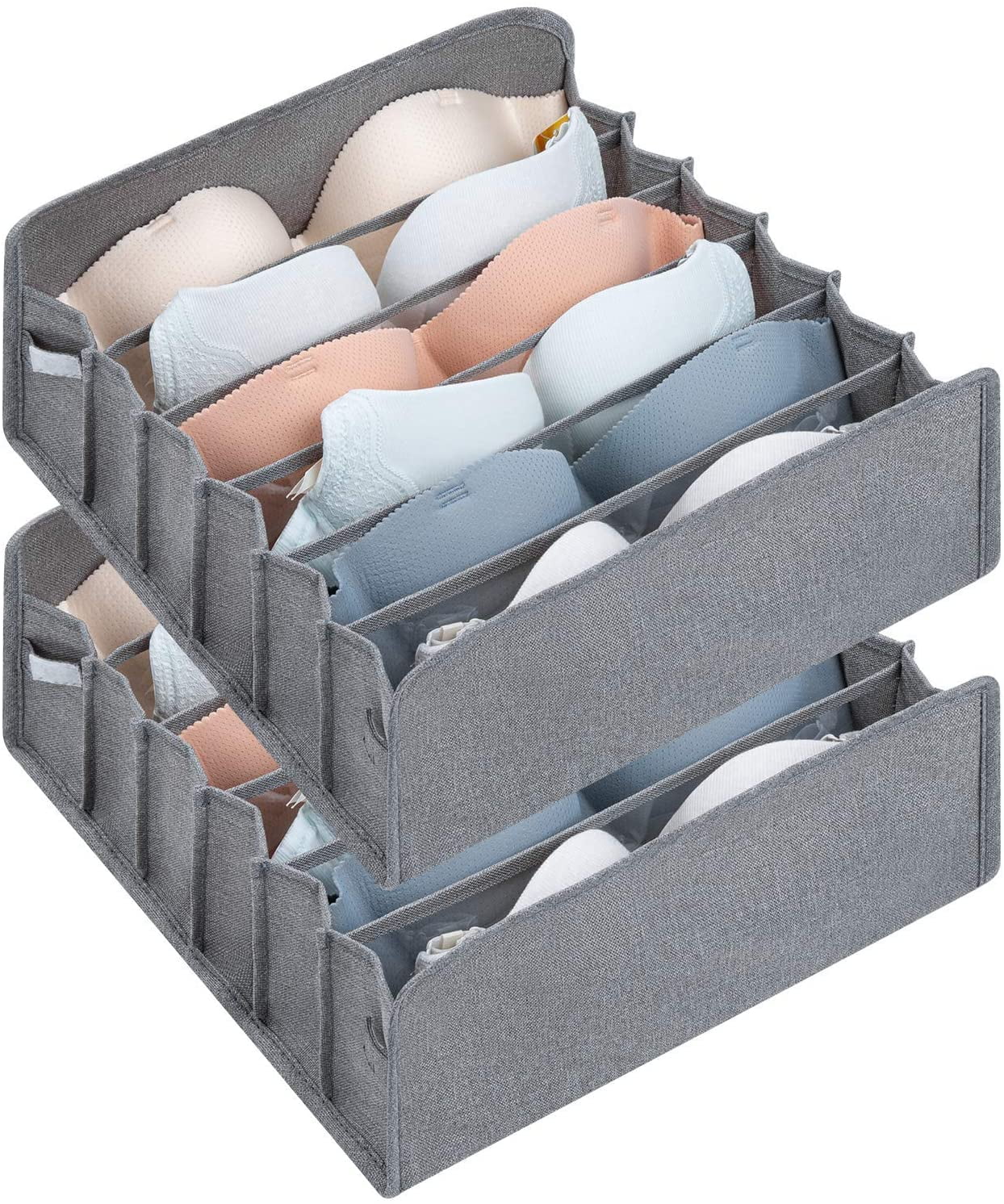 2 Pack Bra Drawer Organisers 6 Cells Underwear Organiser For Closet