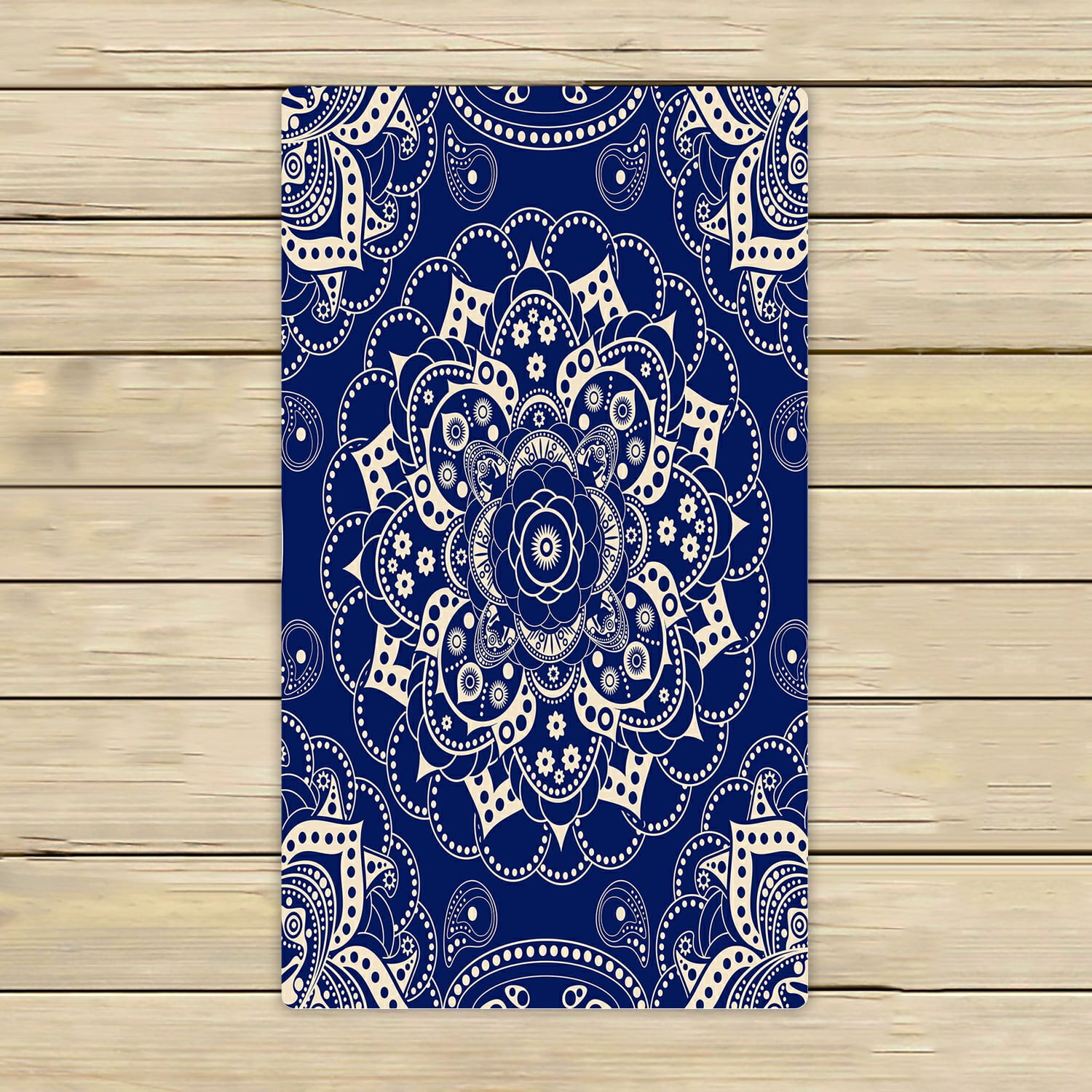 ABPHQTO Blue Pattern Towels Beach Bath Pool Sprot Travel Hand Spa Towel ...