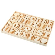 156Pcs Small Wooden Craft alphabet and letters Wood Cutouts with ...