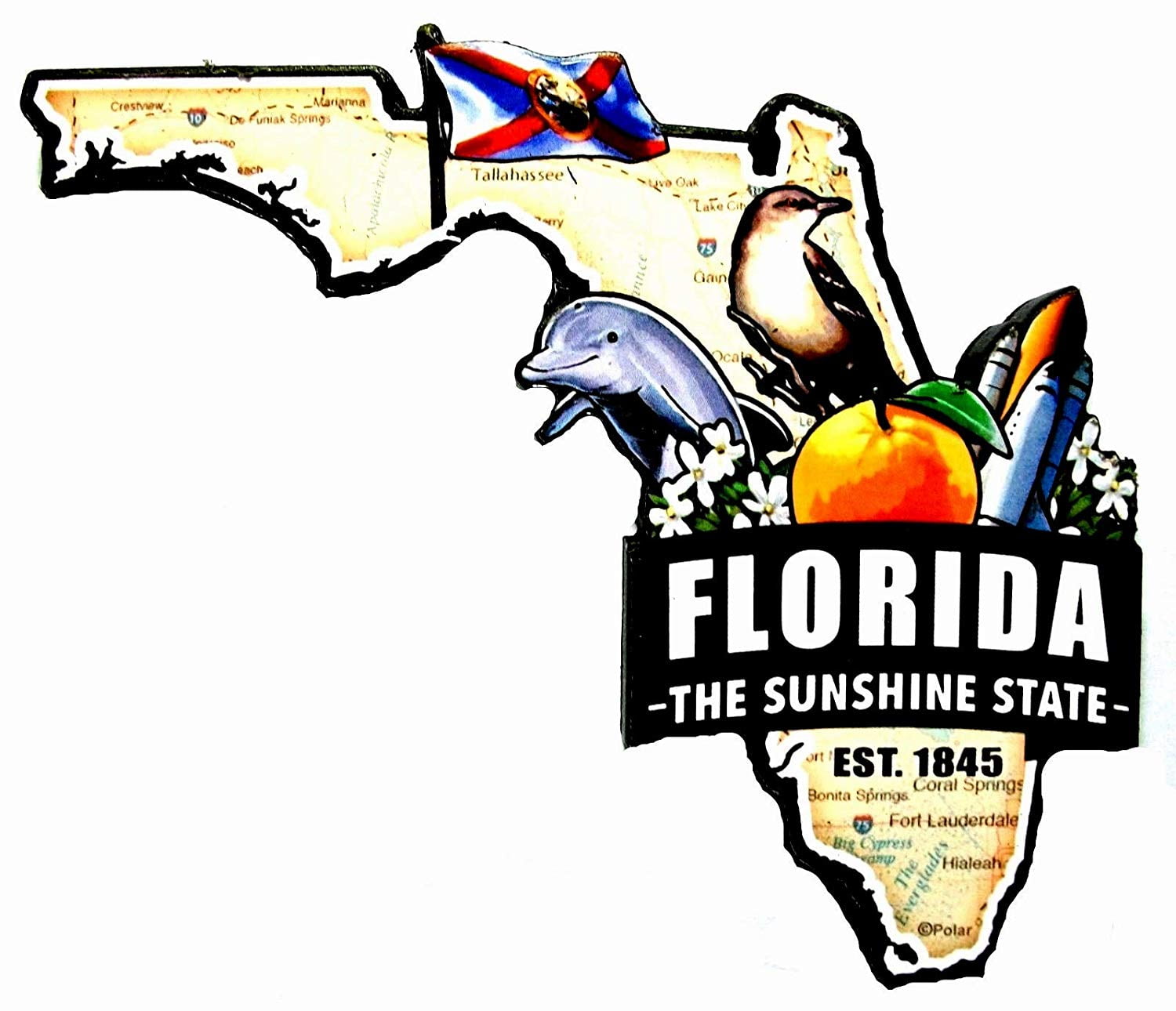 Florida Sunshine State Map