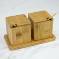 Totally Bamboo Double Dipper Salt Box / Cellar with Spoos & Tray ...