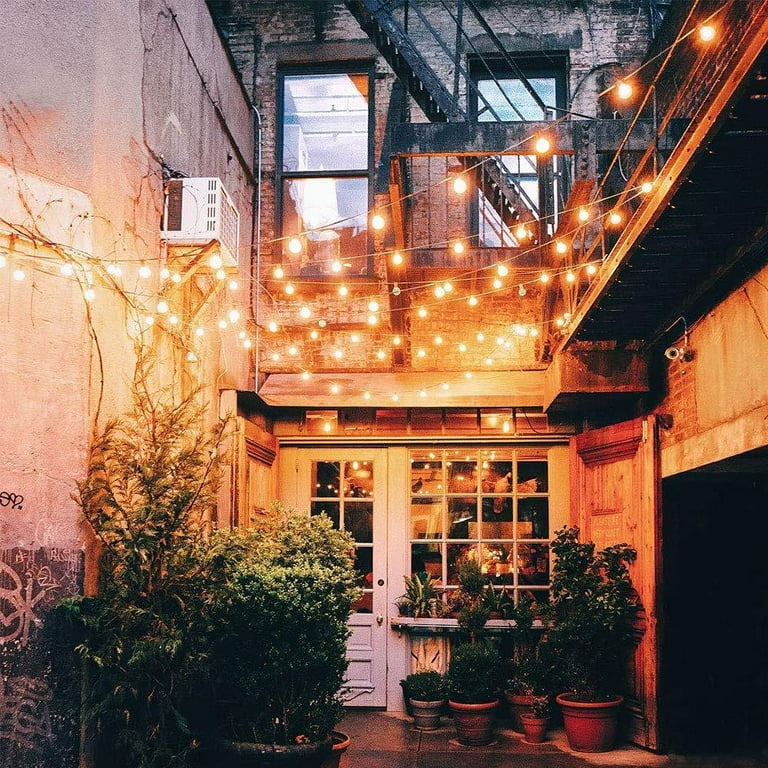 Guddl Outdoor String Lights 25Ft Patio Lights With 27 G40 Bulbs (2 ...