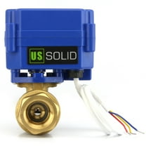 U. S. Solid IP65 Motorized Ball Valve 1 in NPT Standard Port Brass AC ...