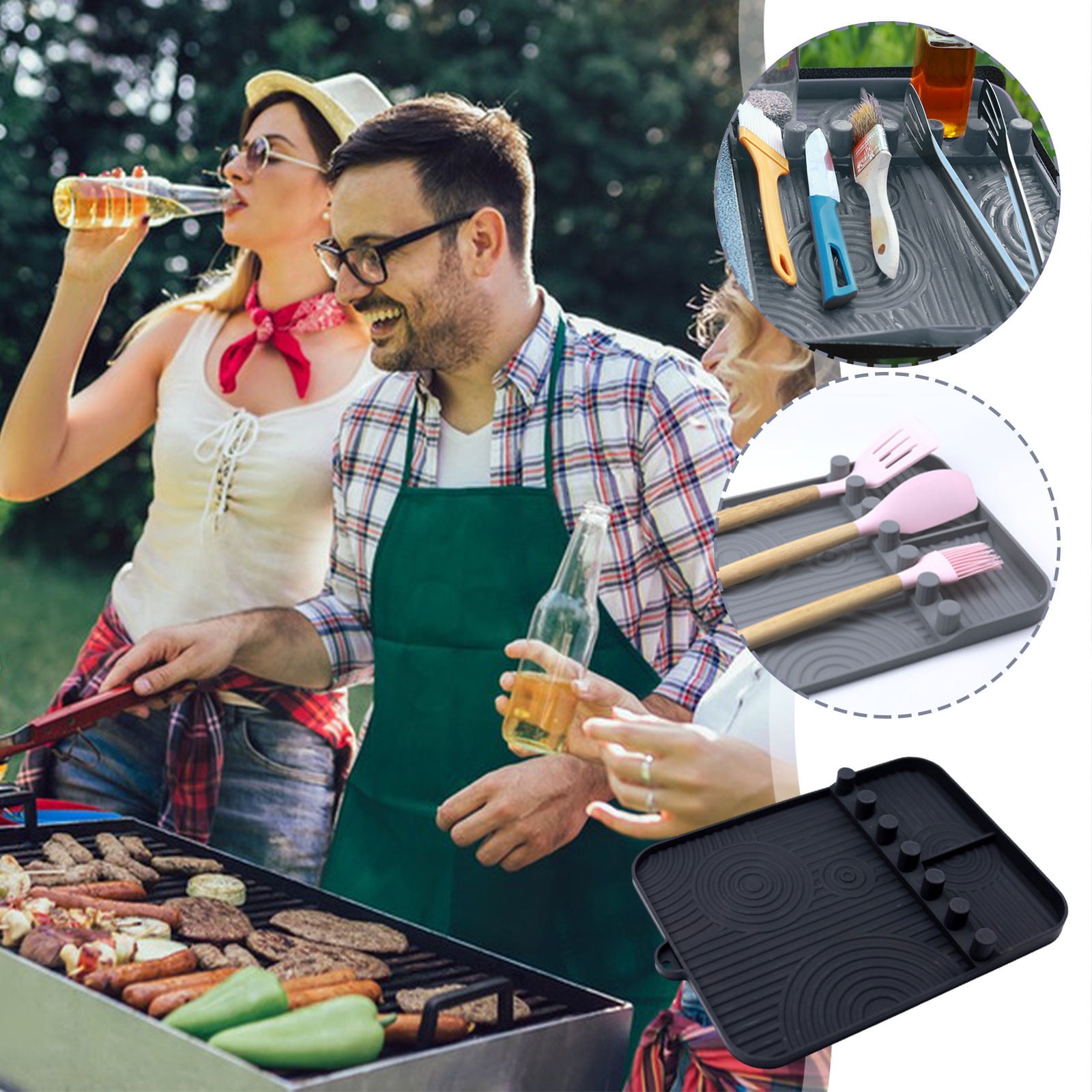 Ganfancp Griddle Mat Barbeque Grill Accessories Tools For Side Shelf ...