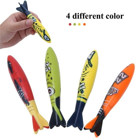 4pcs Torpedo Rocket Toy Underwater Throwing Toys for Kids Diving Games ...