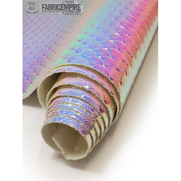 Holographic Mermaid Large Fish Scale Glossy Embossed Vinyl Light Blue ...