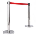 Costway 6Pcs Stanchion Posts Queue Pole Retractable Red Belt Crowd ...