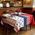 4th of July Flag Tablecloth Red White Blue Brushed Fabric Patriotic ...