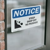 (2 Pack) Steep Drop Off No Passage Sign - Walmart.com