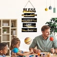 Bless the food before us, kitchen sign wall decoration, black and gold ...