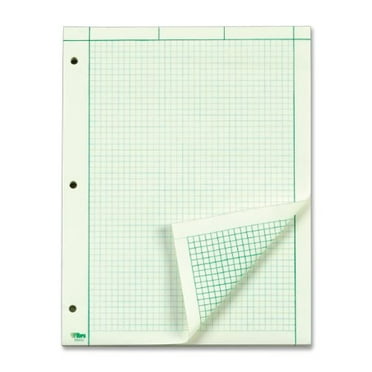 Engineering Computation Pads 5 sq/in Quadrille Rule, 8.5 x 11, Green ...