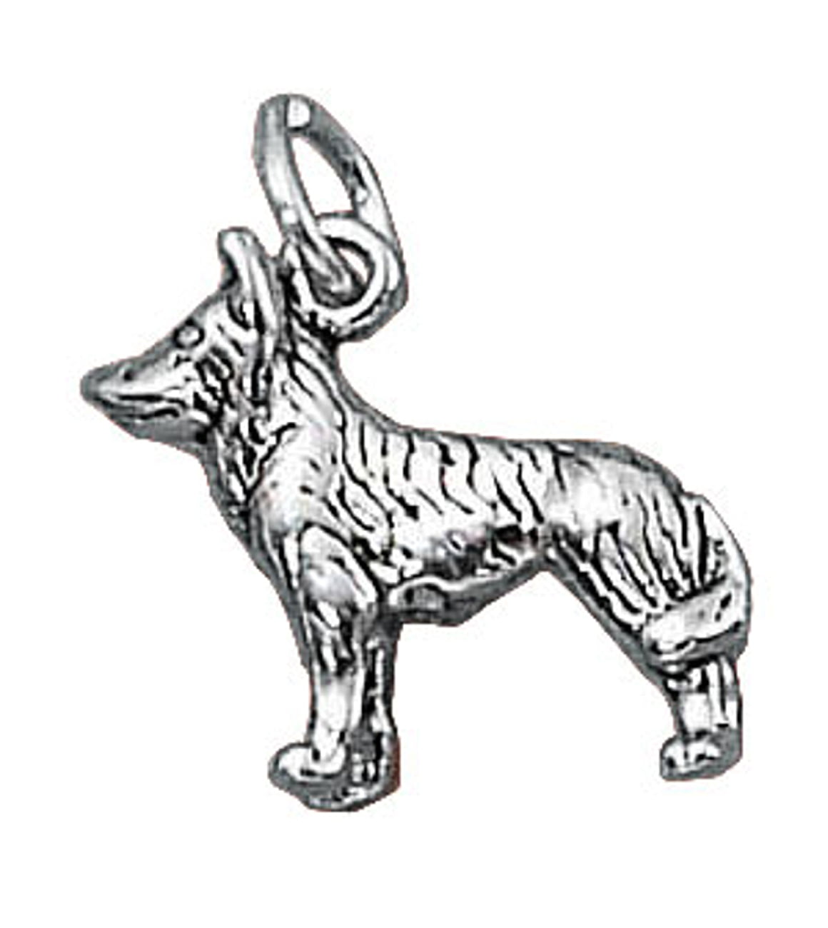 Sterling Silver 18" Unisex 1.5mm Box Chain 3D Siberian Husky Dog Breed ...