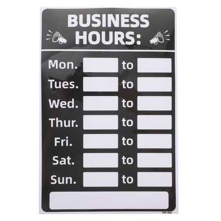 Business Hours Self-adhesive Stickers Business Hours Signs Rewritable ...